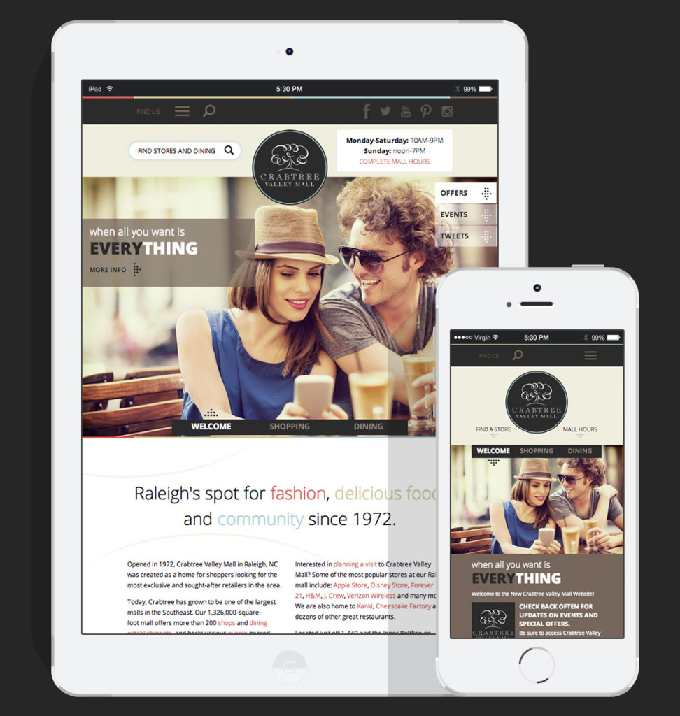 crabtree-valley-mall-tablet-mobile | Joel Rogers | UX Strategist + Designer